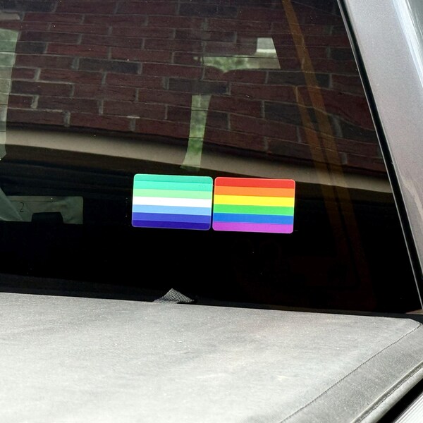 Demiflux Demifluid Pride Flag Heart Sticker - Die Cut Vinyl Waterproof ...