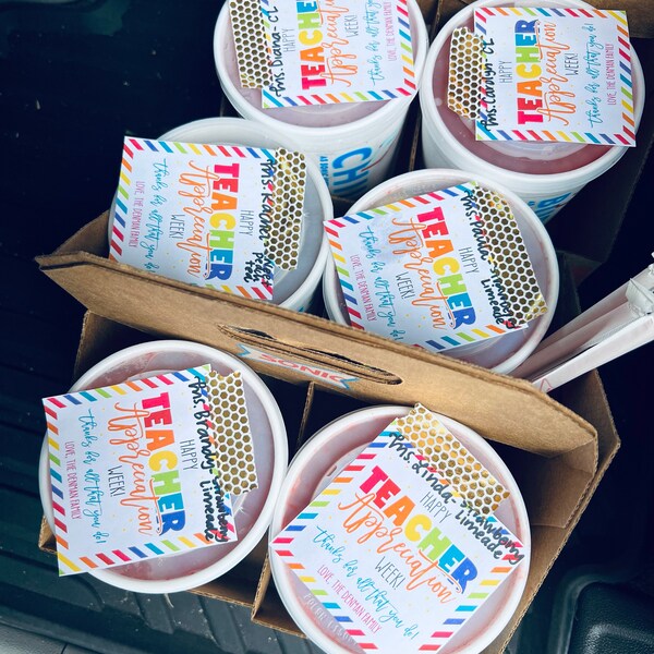 EDITABLE Teacher Appreciation Gift Tag, Teacher Staff Employee School ...