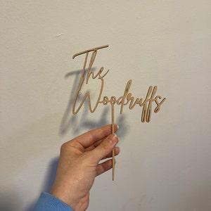 Personalized Script Wedding Cake Topper, Rustic Wedding Cake Topper, Mr ...