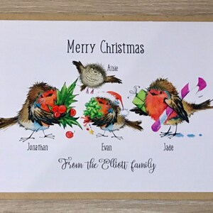 Pack of Robin Personalised Christmas Cards, Custom Christmas Cards ...