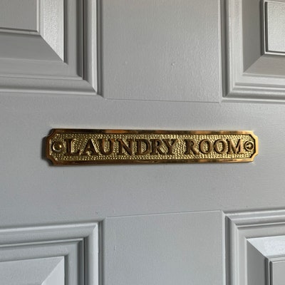 Larger Laundry Room Solid Brass Door Sign With a Choice of Finishes ...