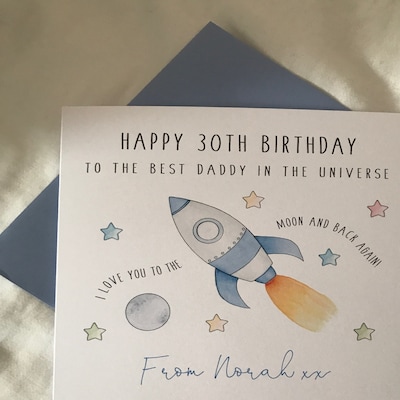 Personalised Father's Day Cards Rocket Fathers Day Cards - Etsy