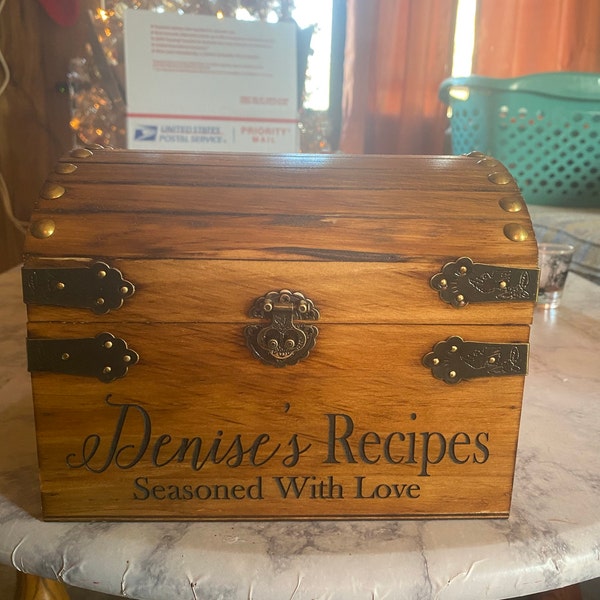 Wood Recipe Box, Customized Recipe Box, Farmhouse Kitchen Decor ...