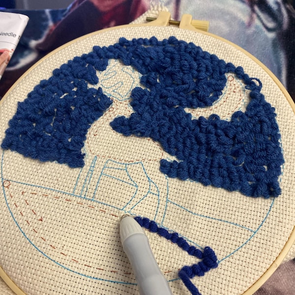 Van Gogh Starry Night Punch Needle Kit Beginner, DIY Punch Needles ...