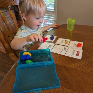 Colored Cube Patterns Task Box Activity Set Montessori - Etsy