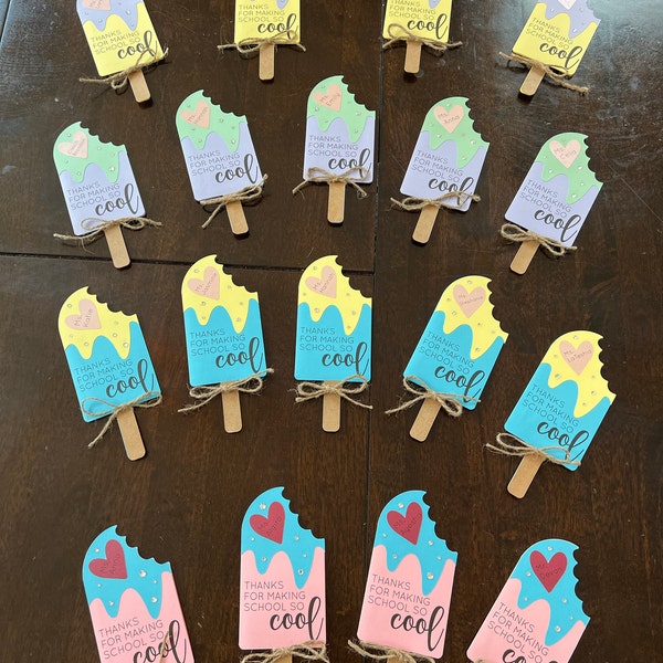 Popsicle/ice Cream Pop Teacher Card/gift Card Holder - Perfect Gift for ...