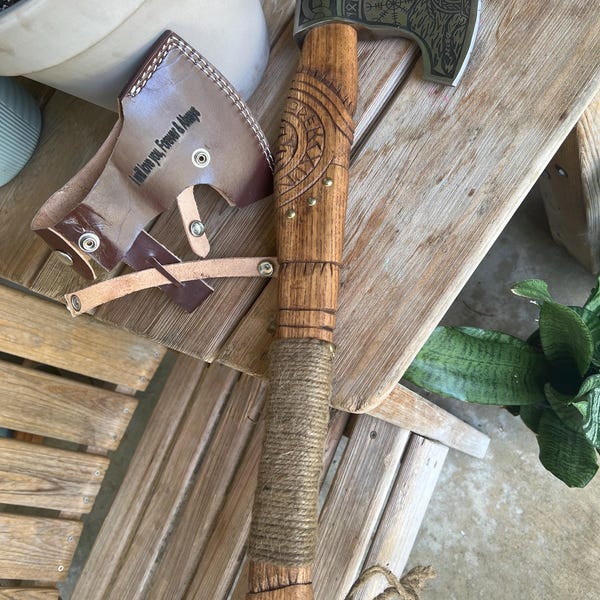 Beautiful Custom Handmade Viking Forged Axe, Groomsmen Gift , Birthday ...