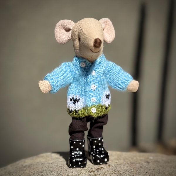 Sky Blue Rain Boots With Daisy Motif for Maileg Mouse Big and Little ...