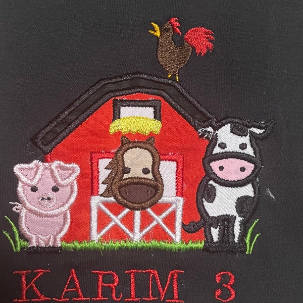 Barn Farm Animals Digital Machine Embroidery Applique Design 5 Sizes ...