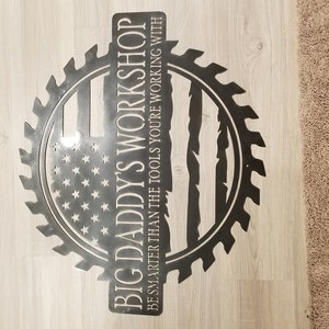 Custom American Flag Workshop Sign Metal Shop Sign Free - Etsy