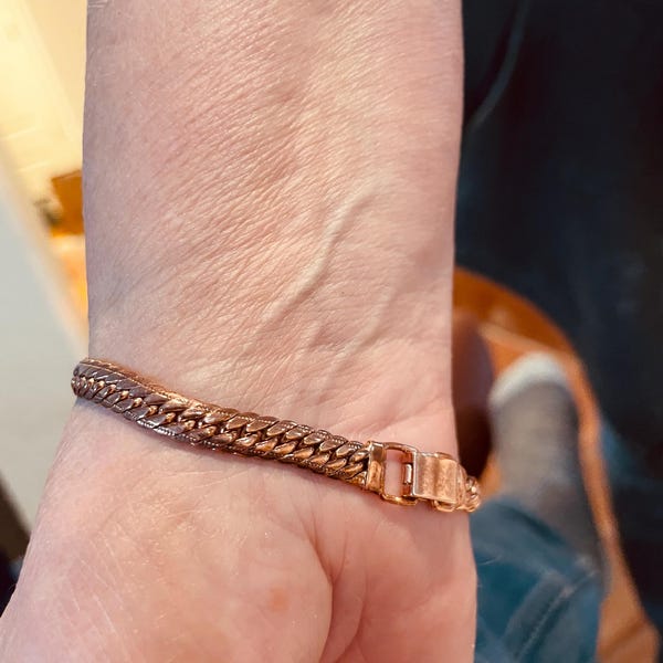 Handmade Solid Copper Curb Chain Bracelet: Antique Style - Etsy