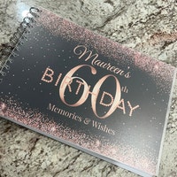 Personalised 60th Birthday Party Book, Birthday Guest Book, 60th ...