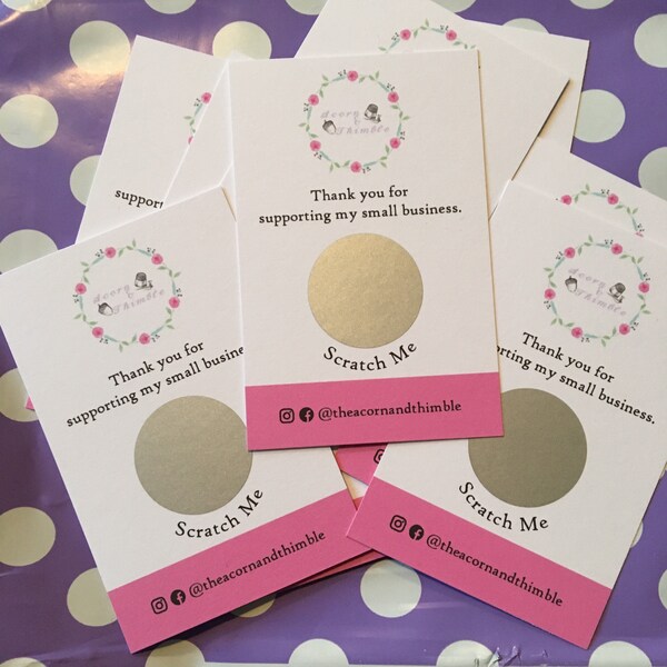 Personalised Business Scratch Cards - Etsy UK