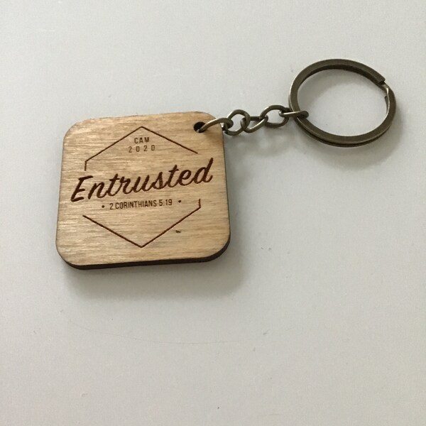 Pack of 20 Custom Rectangular Keychains With Business Logo, Engraved ...