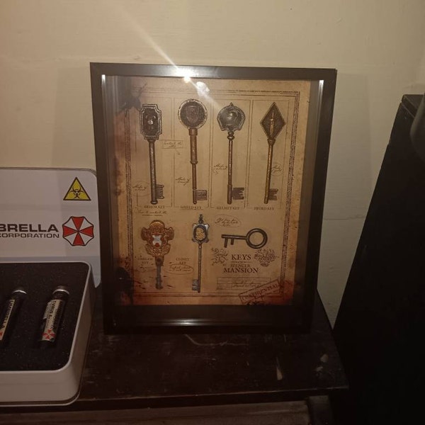 RESIDENT EVIL Spencer Mansion Key Collection in Shadow Box Frame - Etsy ...