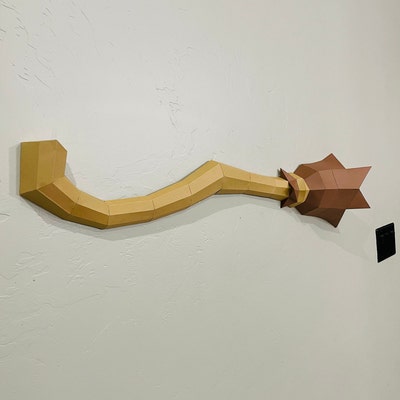 Witch's Broom Papercraft 3D DIY Low Poly Paper Crafts Halloween Wall ...