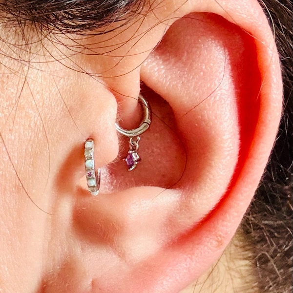 18G Hummingbird Cartilage Hoop Earring • Upper Helix Earring • Lower ...