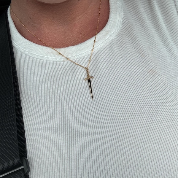 Dagger Necklace • Edgy Jewelry • Layering Necklace • Goth Style • Knife ...