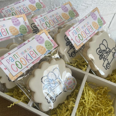 5 Paint Your Own Cookie Bag Topper, Easter Eggs Cookie Bag TOPPER, PYO ...