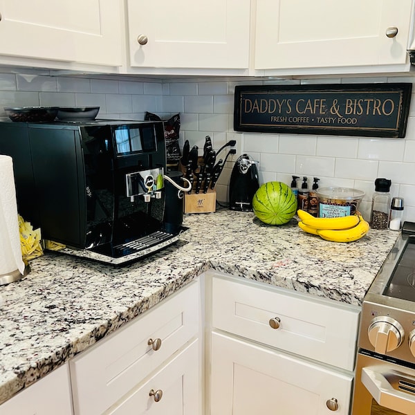 Cafe Wood Sign, Fresh Coffee & Good Food Custom Chef Barista Name Gift ...