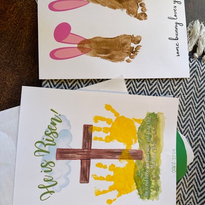 PRINTABLE Easter Handprint Art Craft for Kids, He is Risen Keepsake Art ...