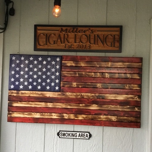 Personalized Cigar Lounge Sign / Custom Bar Sign Rustic Wedding Decor ...
