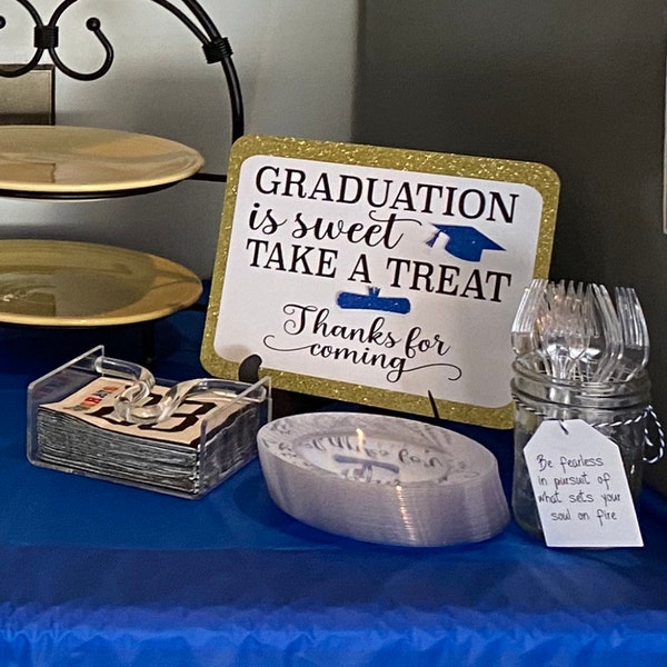 Graduation Table Candy Buffet Sign - Candy Table Sign - Graduation is ...