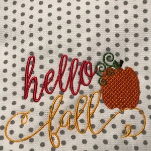 Hello Fall Machine Embroidery Design Pumpkin Embroidery Design ...
