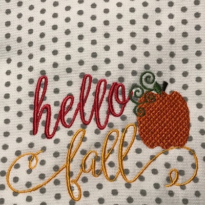 Hello Fall Machine Embroidery Design Pumpkin Embroidery Design ...