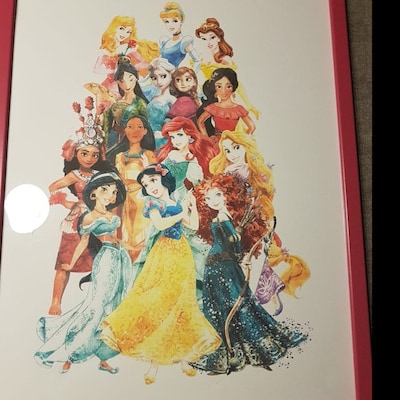 Princess Prints All Princesses Poster Fairy Wall Decor Nursery Art ...