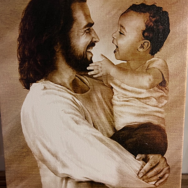 Personalized Safe in Jesus's Arms Canvas From Photo Sympathy Father ...