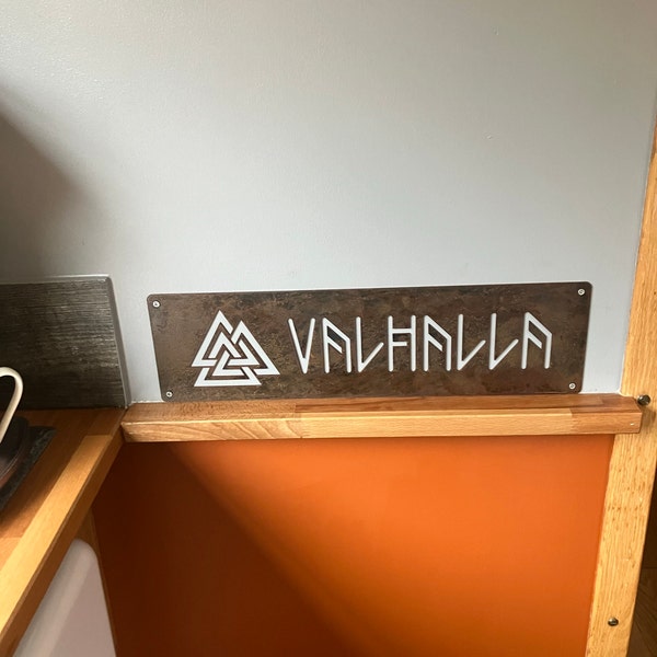 Valhalla Sign Viking Wall Art - Viking Throne Decor - Viking Gift ...