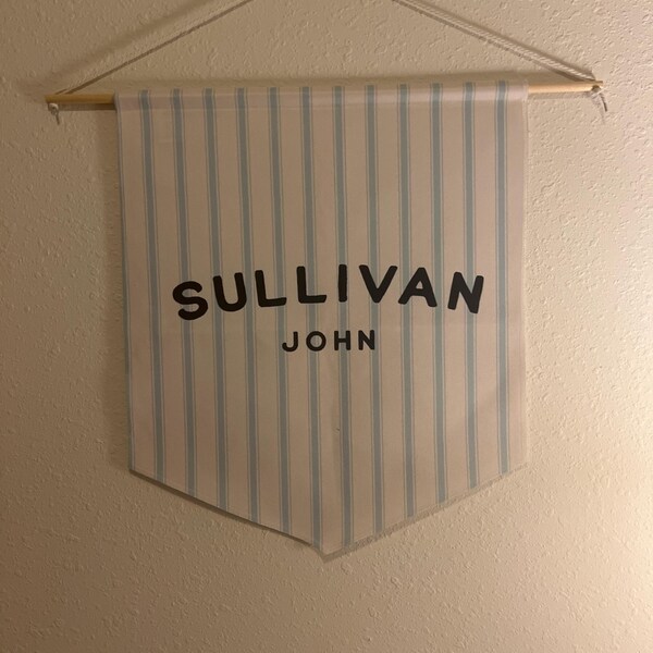 Ticking Stripes Name Banner Pennant Flag in Pastel Colors - Perfect for ...
