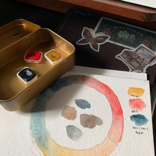 Handmade Watercolor Primary Colors Set | Quarter Pan Set Iron Oxide ...