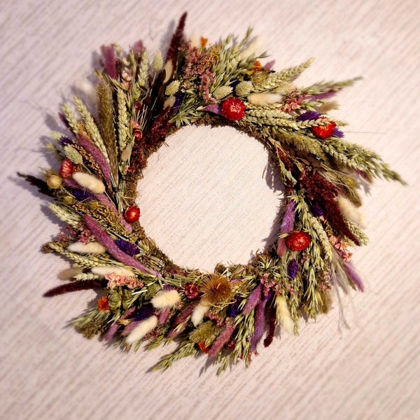 Autumn Dried Wreath Making Kit. Dried Flower DIY Autumnal Door Wreath ...
