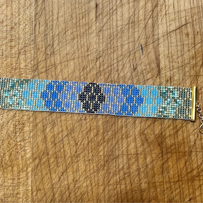 Loom Bead Pattern, Miyuki Delica Bracelet PDF Pattern, Floral Print ...