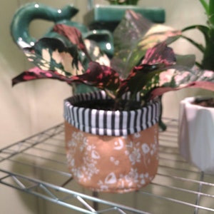 4 Inch Fabric Planter Pot Cover Small Round Storage Basket - Etsy