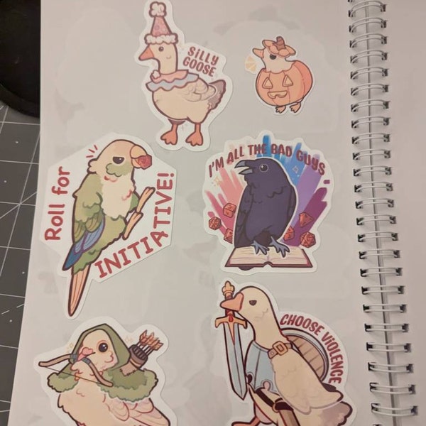 Dnd Class Bird Stickers / Dnd5e Sticker / Pathfinder Sticker / TTRPG ...