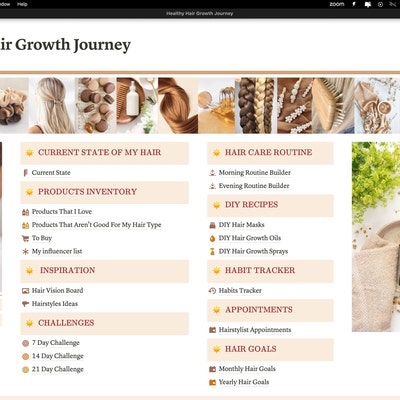 Personalised Hair Care Planner, Beauty Notion Planner, Custom Hair Care ...