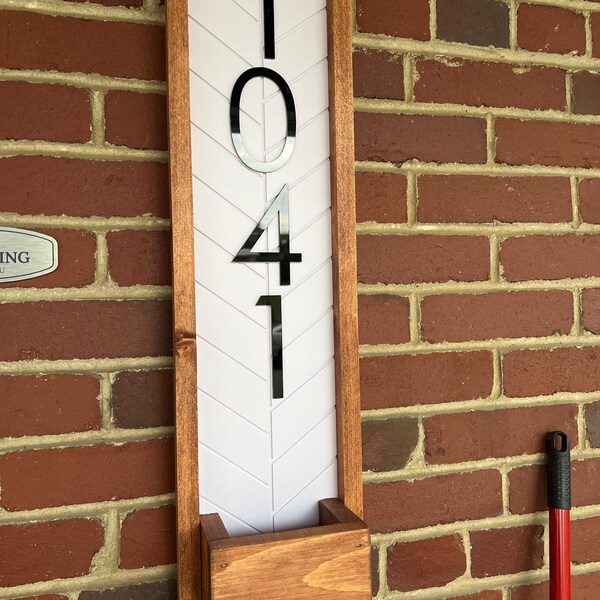 Fairview House Numbers, Vertical House Numbers, Planter Sign for House ...