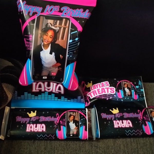 Tiktok Birthday Party Favors Bundle for Girls, Editable Party Favor ...