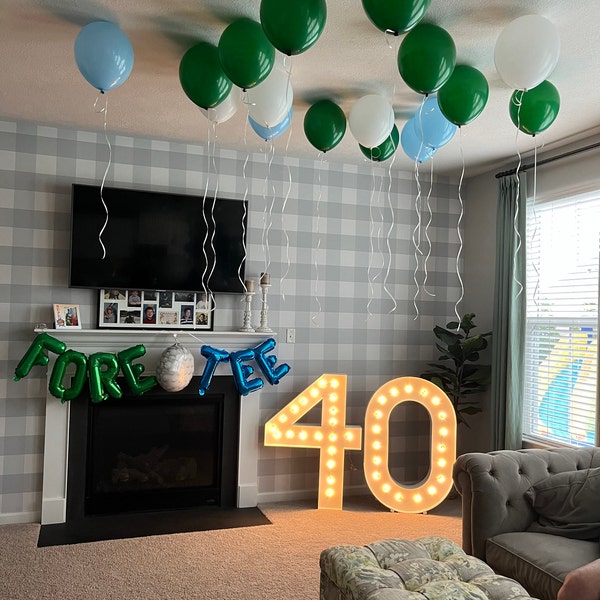 FORE Tee Balloon Banner Golfing 40th Birthday Party Golf Themed Forty ...
