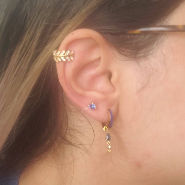 Clip on Earrings Minimalism Gold Silver Twisted Hoops Non Pierced Ears ...
