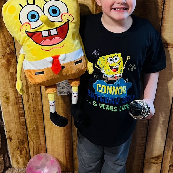 Sponge Theme Birthday Family Shirts, Custom Family T-shirt-personalized ...