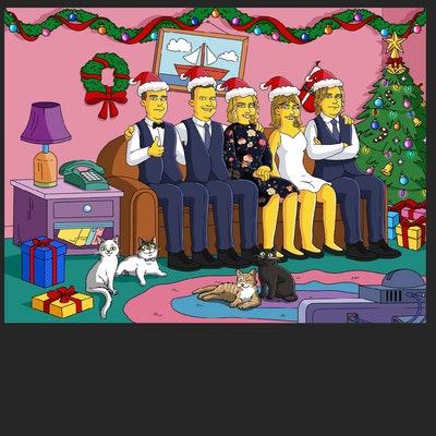 Custom Yellow Characters, Personalized Art, Yellow People Portrait ...