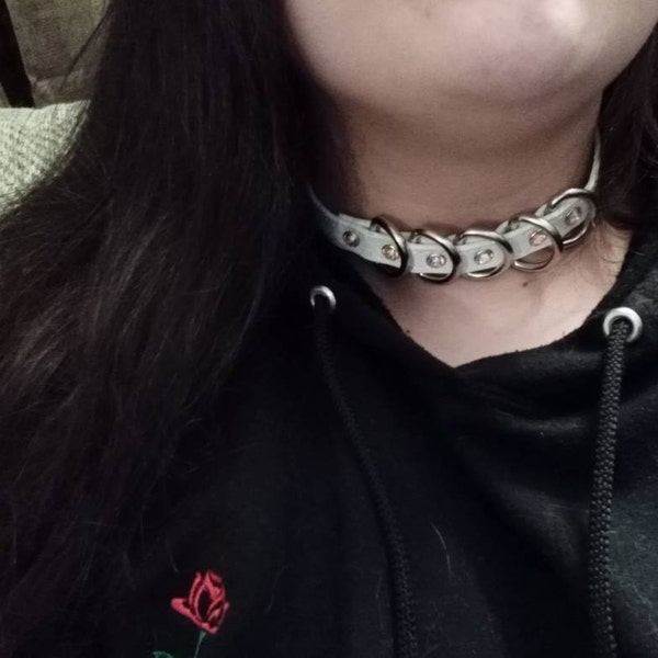 Gunmetal - Bone Ring Slip Chain / Fidget Choker/collar - Etsy