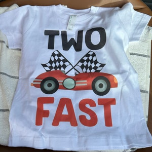 Two Fast Race Car Shirt, Racecar Birthday Shirt, Birthday Boy Shirt ...