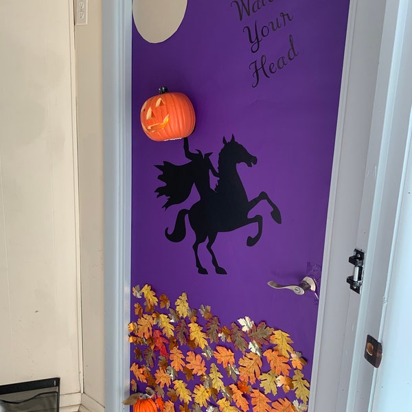 Headless Horseman Decal, Front Door Decal, Halloween Decor, Sleepy ...