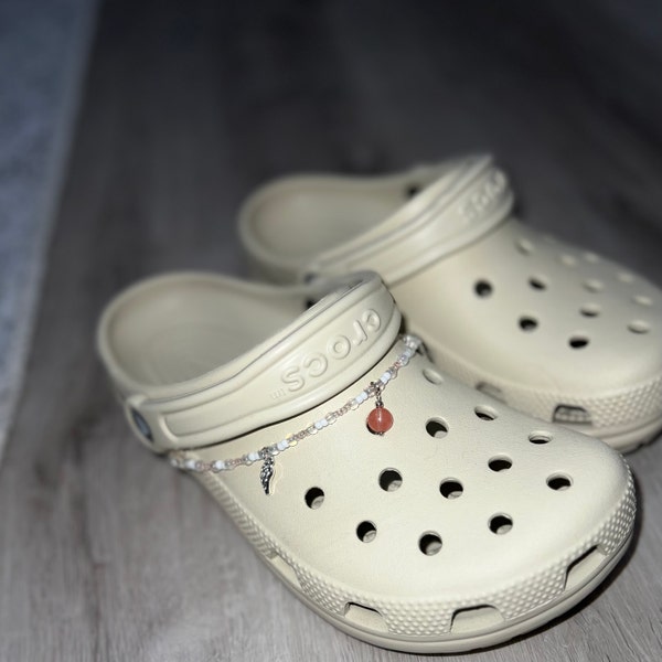 Pink Hearts & Pearls Croclette /heart Croc Chain / Personalized Jewelry ...