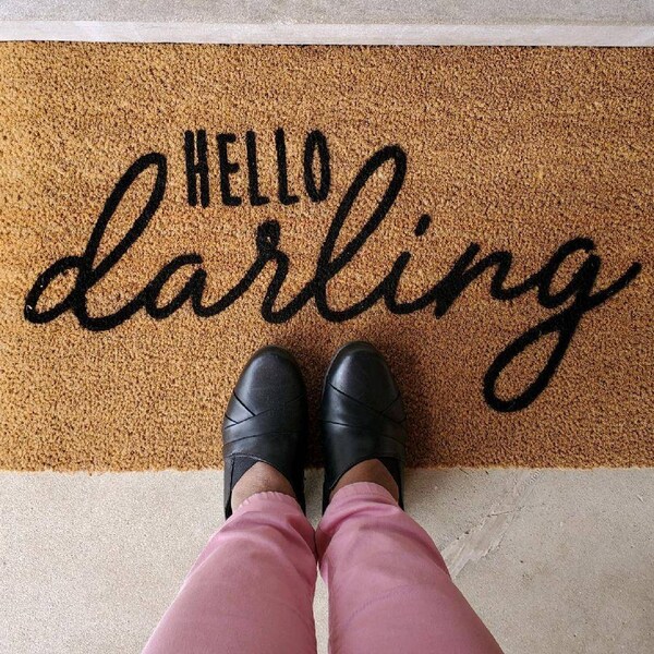 Hello Darling Doormat Cute Welcome Mat Housewarming Gift for Her - Etsy